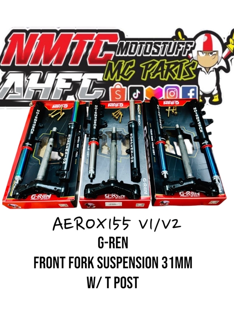 G REN FRONT FORK SUSPENSION W/ TPOST 31mm AEROX155 V1/V2 | Shopee ...