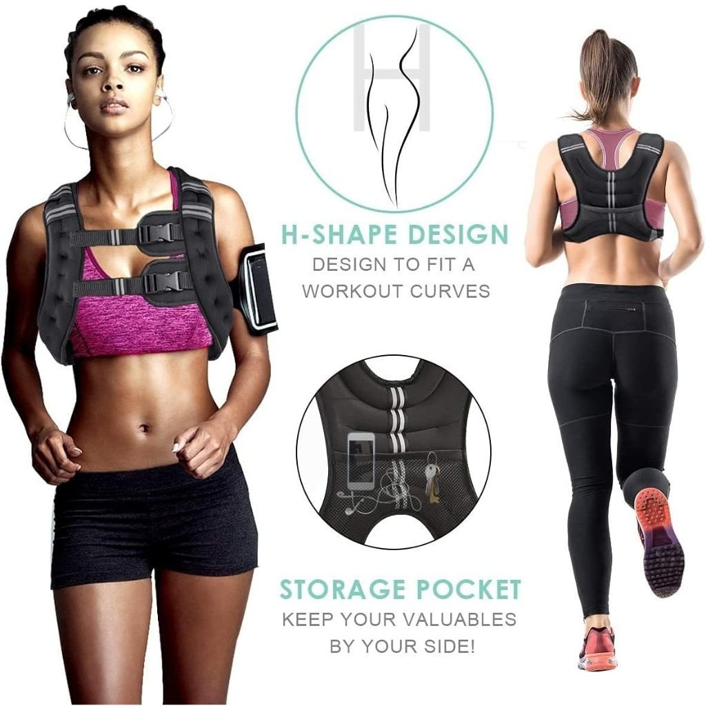 6 10 16 20 lbs male female Exercise Weight bearing vest Reflective Strip Training Strength ...