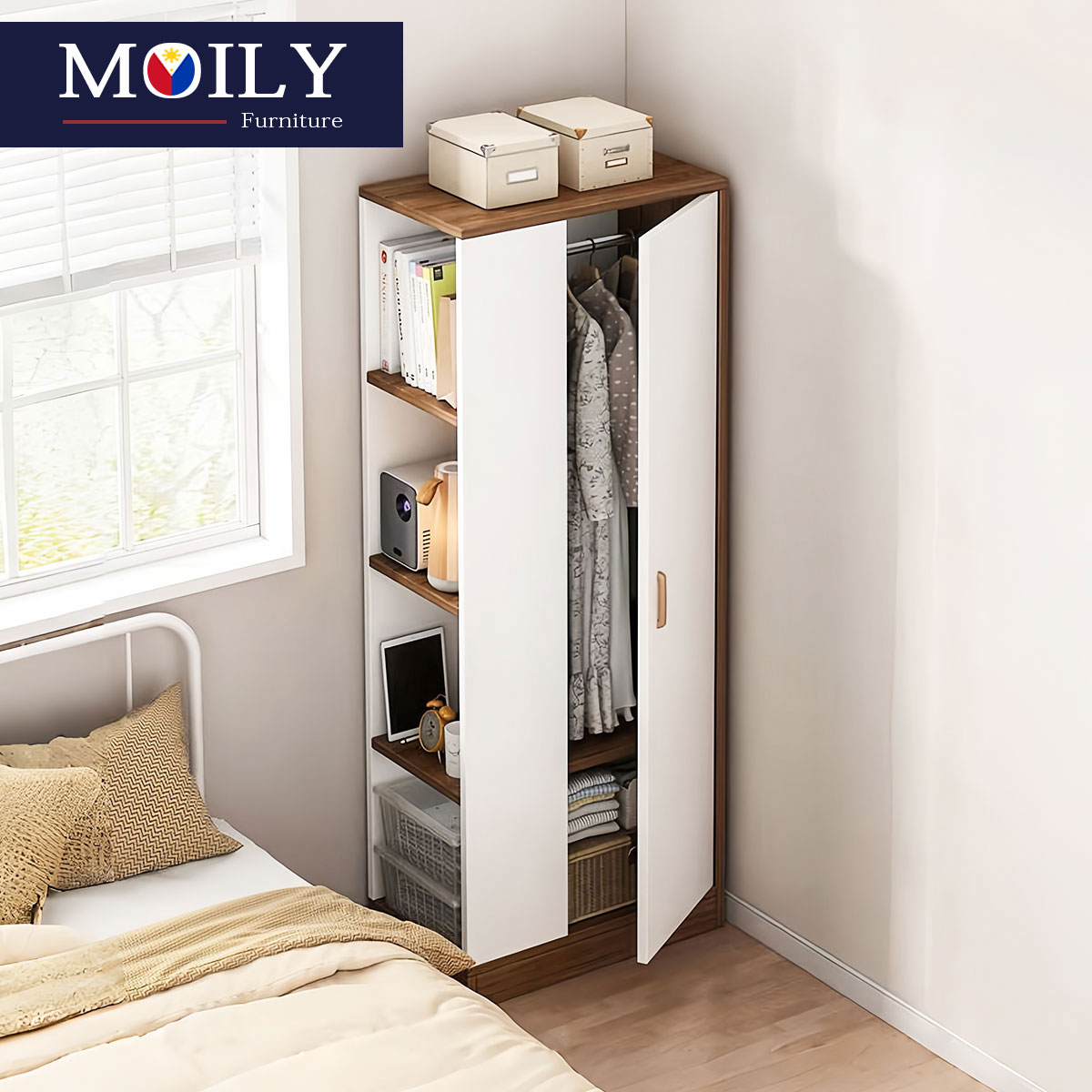 Clothing single door storage cabinet combination wardrobe drawer ...