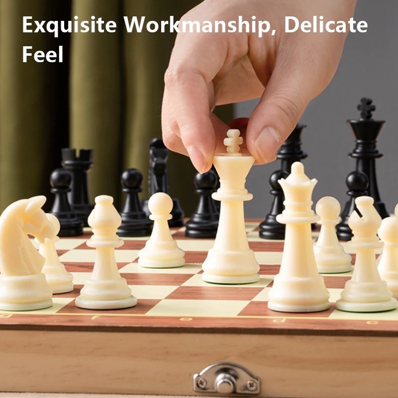 RJXFER Folding Wooden Chess Board Pieces Set 3 in 1 Board Game 4 Size Chess | Shopee Philippines