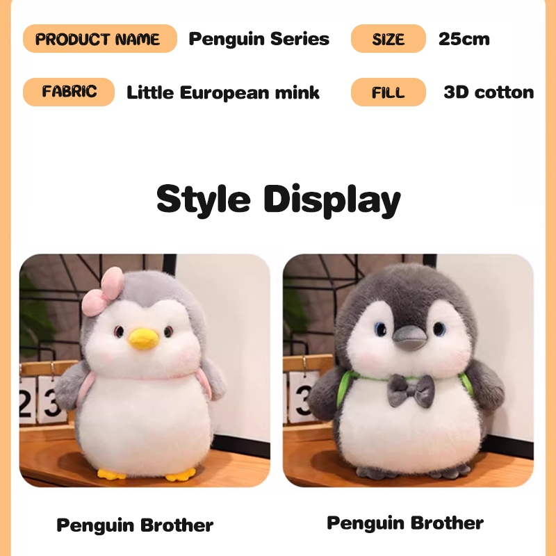 25cm Backpack Penguin stuffed penguin plushie penguin stuff penguin ...