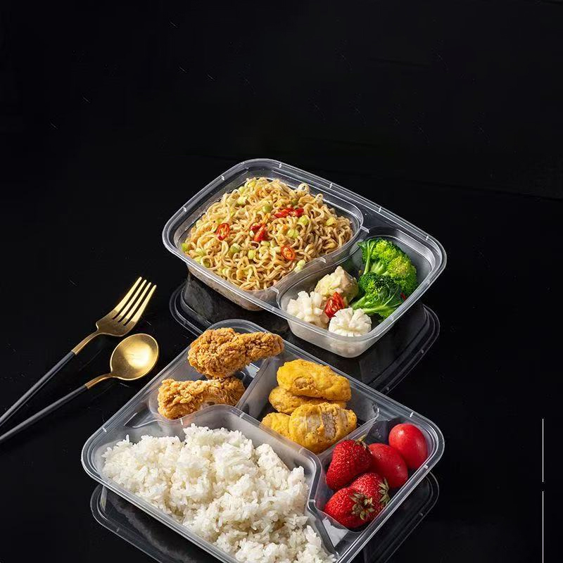 50PCS Bento Box Disposable Microwavable Healthy Plastic Lunch Box Food ...