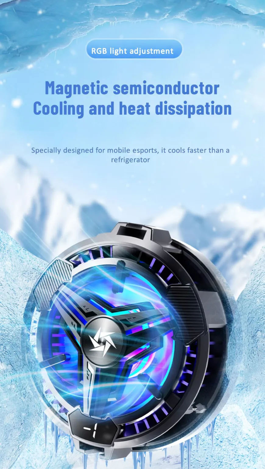 10W Radiator Phone Cooler Strong Magnetic Cooling Fan for Phone Tablet ...