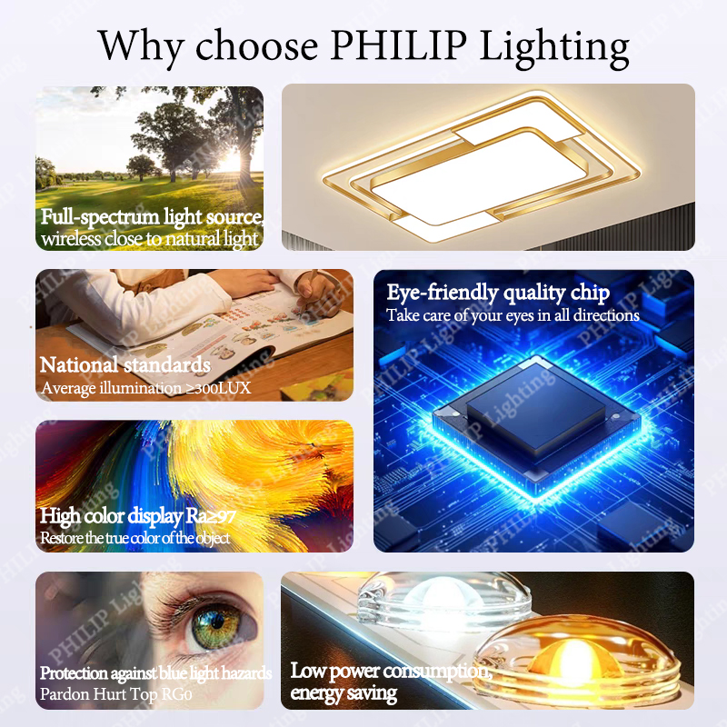 PHILIP LED Ceiling Light 3 Color Ceiling Lamp Chandelier for Living ...