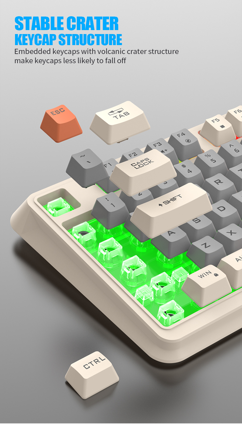 12 hours delivery K82 mixed ledlight 94 key contrast color mechanical ...