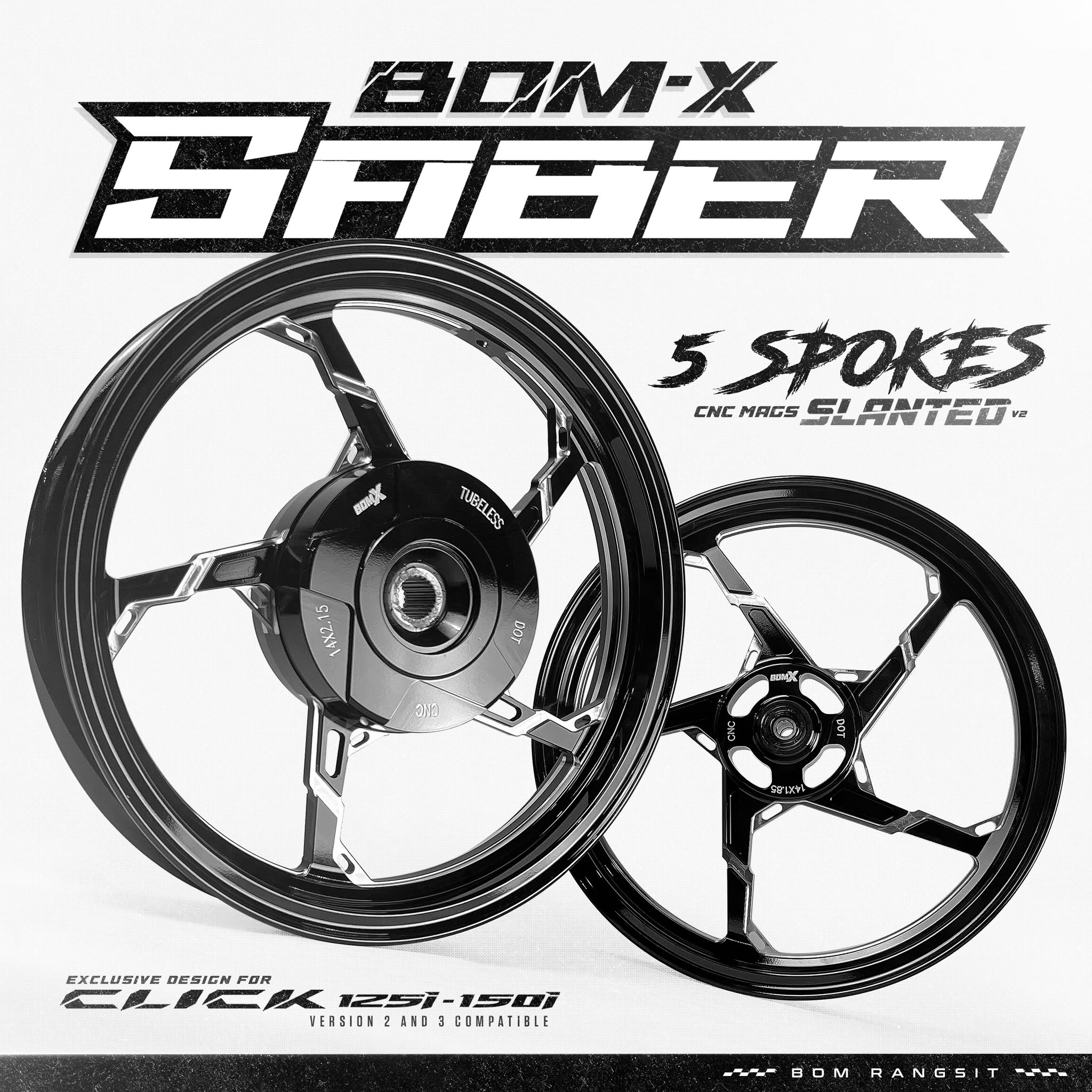 Bom Rangsit BomX Saber Cnc Mags For Motorcycle Parts Honda Click 125 ...