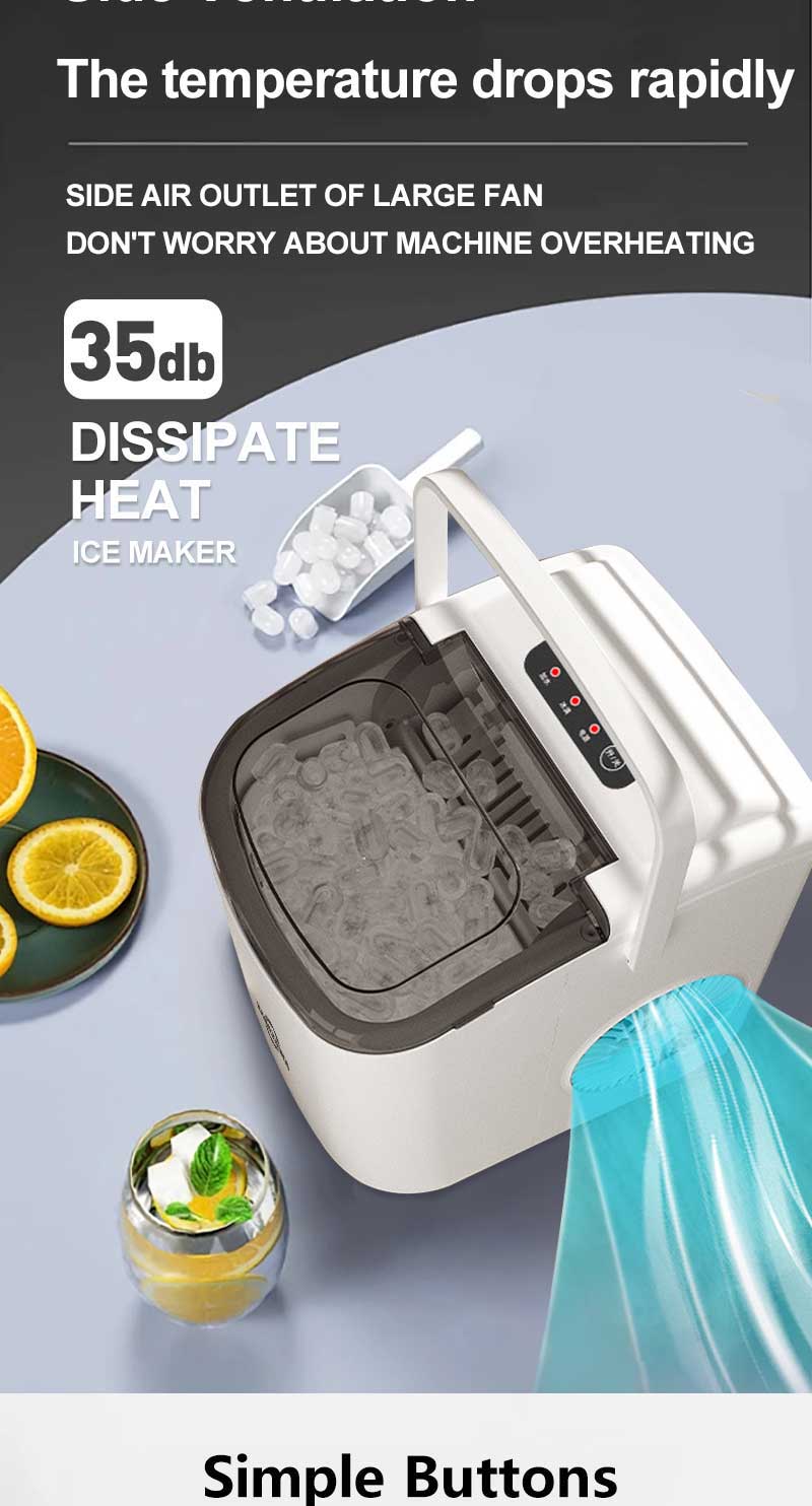 KANAZAWA Electric Ice Maker Portable White/Black 15kg/24H Silent Ice ...