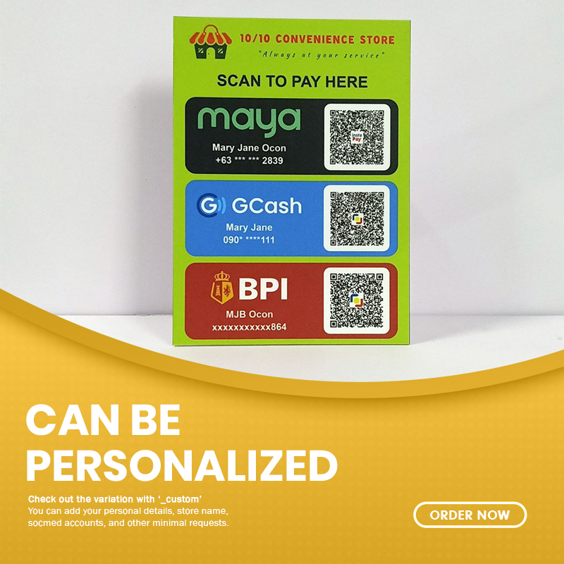 Custom QR Code Payment Waterproof Standee Signage – Laminated, Flat ...