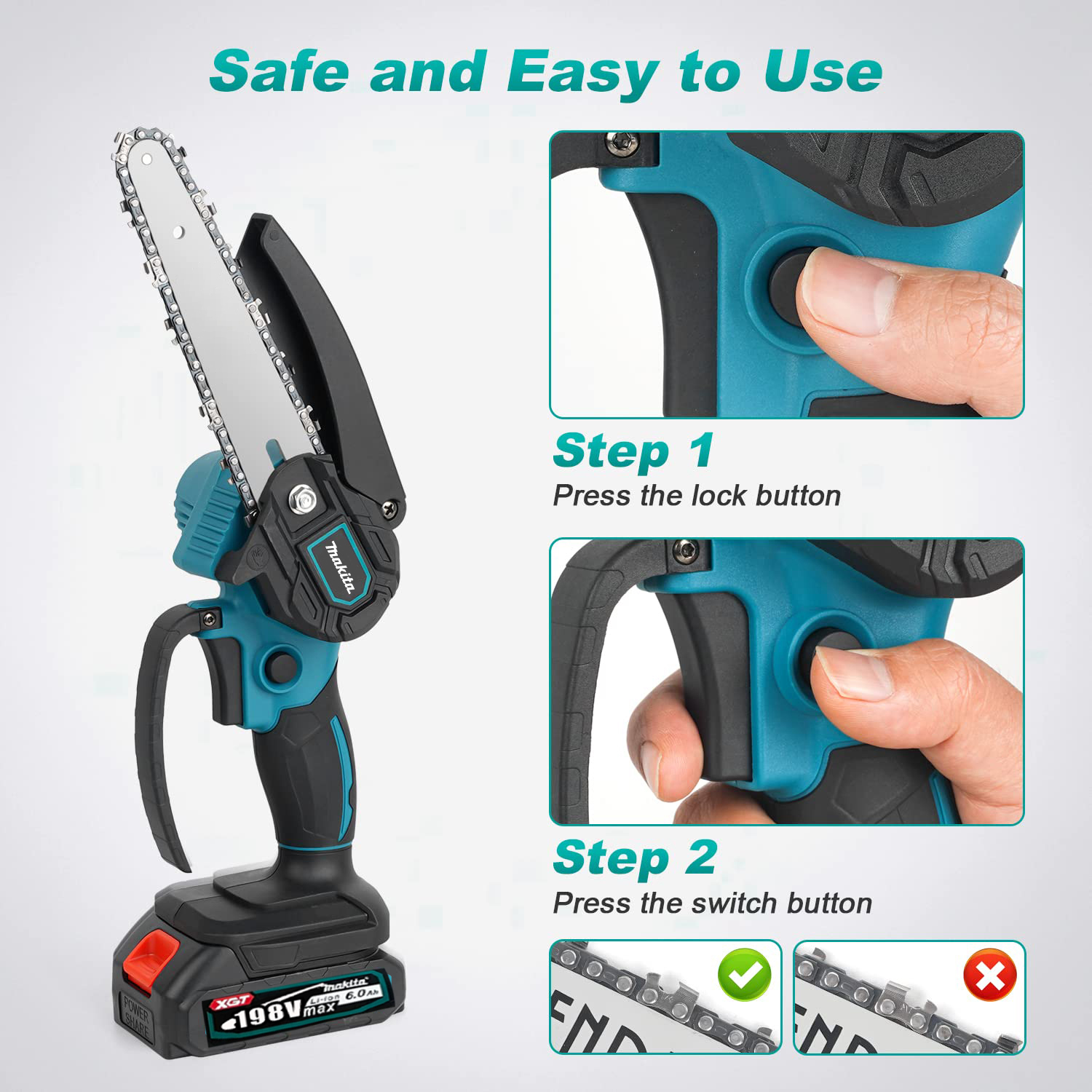Makita Power Saws Electric Chainsaw 199V Electric Chain Wood Cutting ...