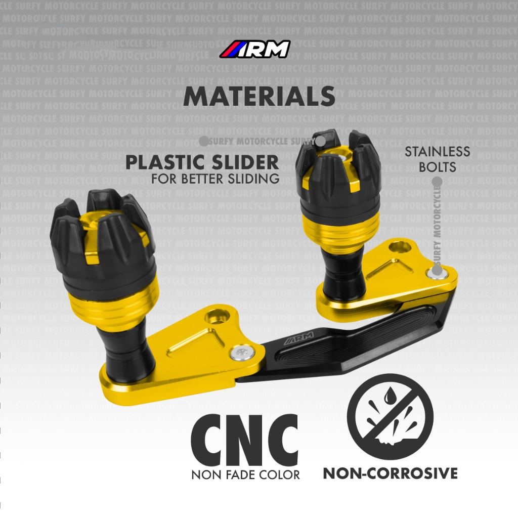 ARM Muffler Slider with Axel Cap For Nmax Aerox V1 V2 Heavy Duty ...