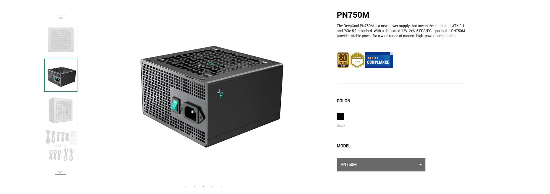 Itw | Deepcool PSU 750W Power Supply Unit PN750M 80+ Gold Modular FDB ...