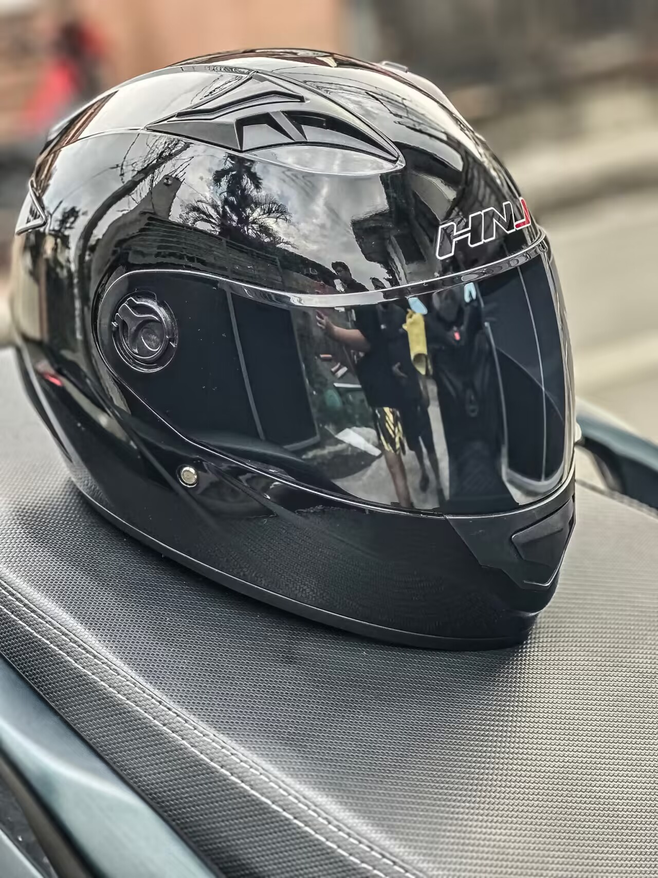 【𝑺𝑼𝑷𝑬𝑹 𝑺𝑶𝑳𝑰𝑫】HNJ Black Visor Helmet Full Face Motorcycle Men Women With ...