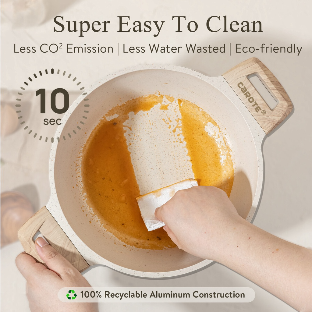 【LEUSE】Medical Stone Non-Stick Cookware Set - 5 Colors - Healthy Frying ...