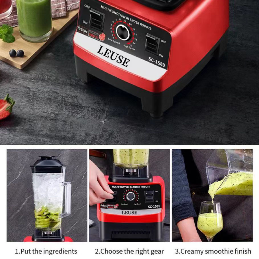 【LEUSE】Heavy Duty Blender - 3-in-1 Juicer, Ice Crusher, Food Processor ...