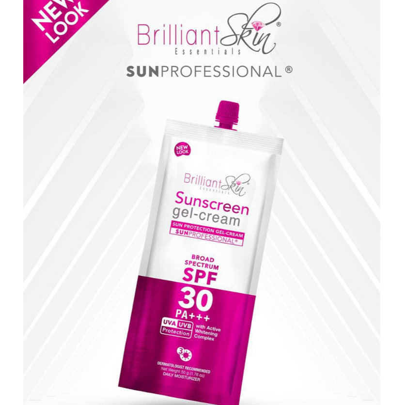 50G Brilliant Skin SUNSCREEN GEL CREAM SPF30+FREE | Shopee Philippines