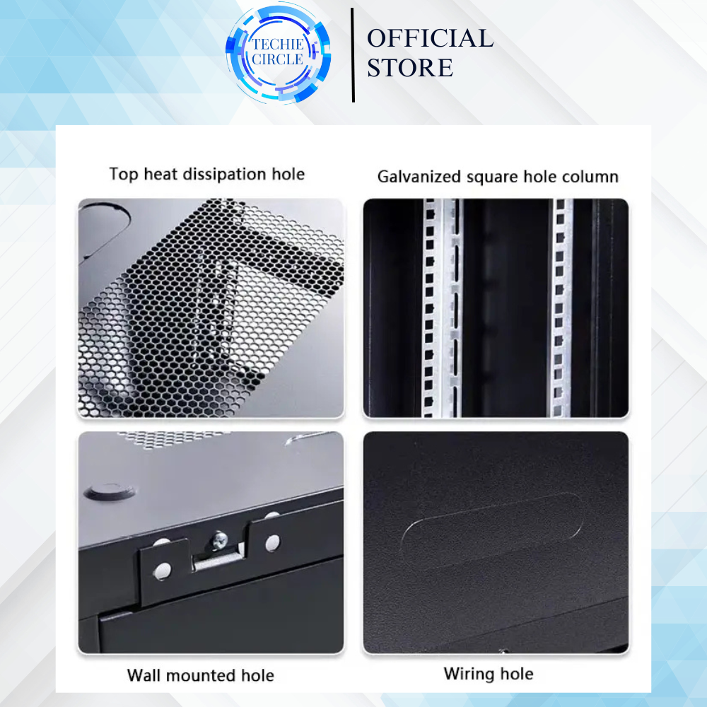 Techie Circle Network Cabinet | 4U Data Cabinet | Data Cabinet | Wall ...