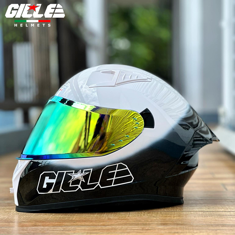 GILLE 135 Two Tone Revo Lens Dual Visor Full Face Helmet For Motorcycle ...