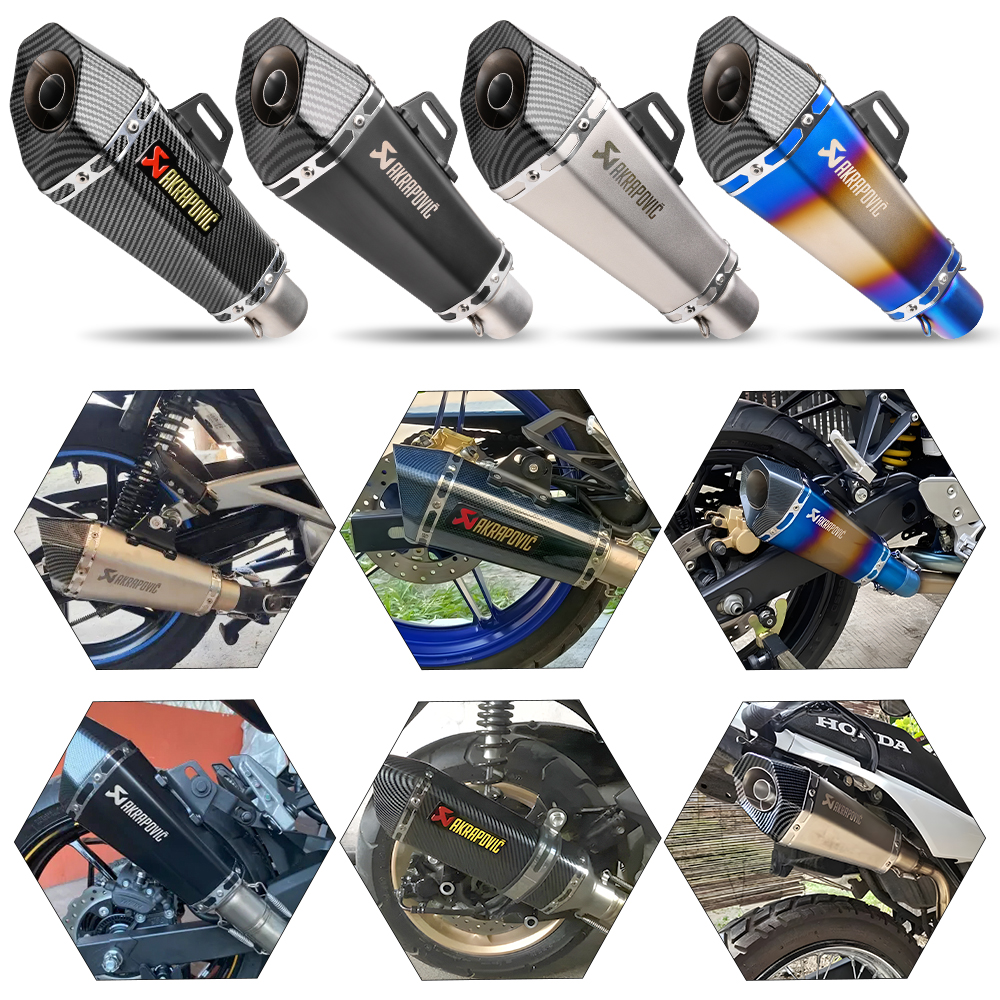 Spot 38-51mm Akrapovic Slant Exhaust Pipe Premium Stainless Steel ...