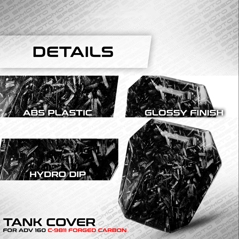 HONDA ADV 160 FUEL TANK COVER/GAS TANK COVER GLOSSY HYDRO DIP FORGED ...