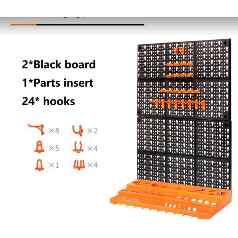 SHANIA Garage Wall Tool Hanging Rack Pegboard + Shelf Tool Organizer ...