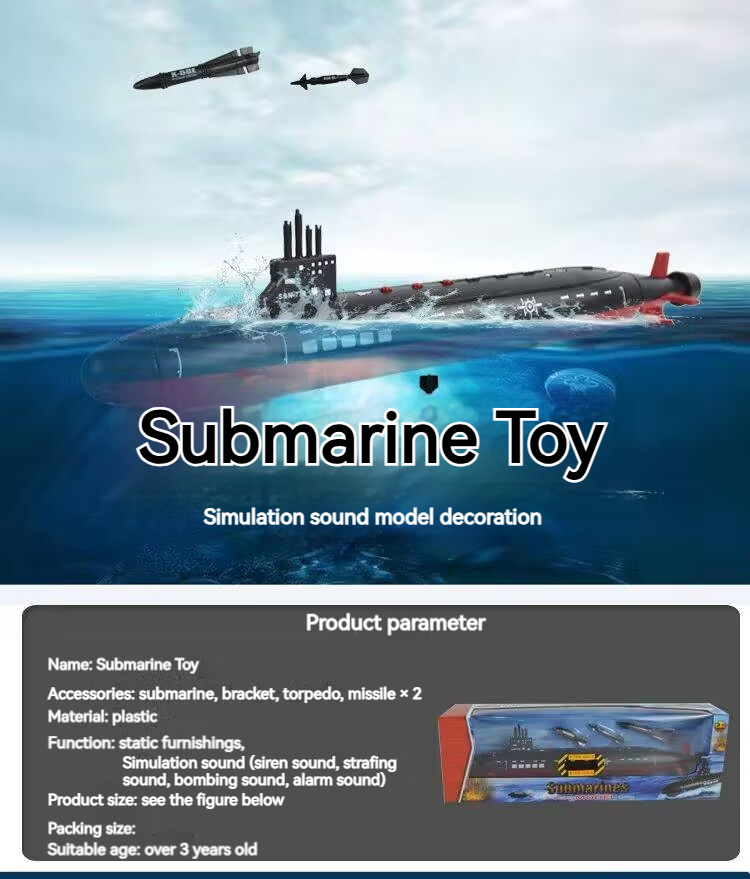 1:350 Submarine Model Three Sound Effect Bracket Display Toys for Boys ...
