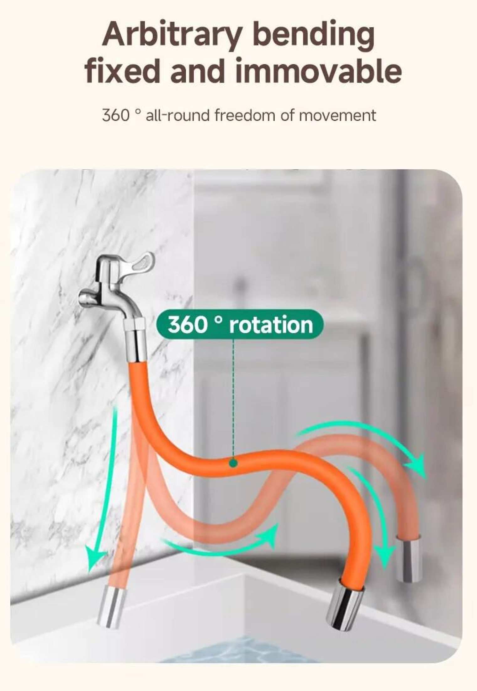 Kitchen Faucet Extension Hose Bathroom 360° Rotation Bending Faucet ...