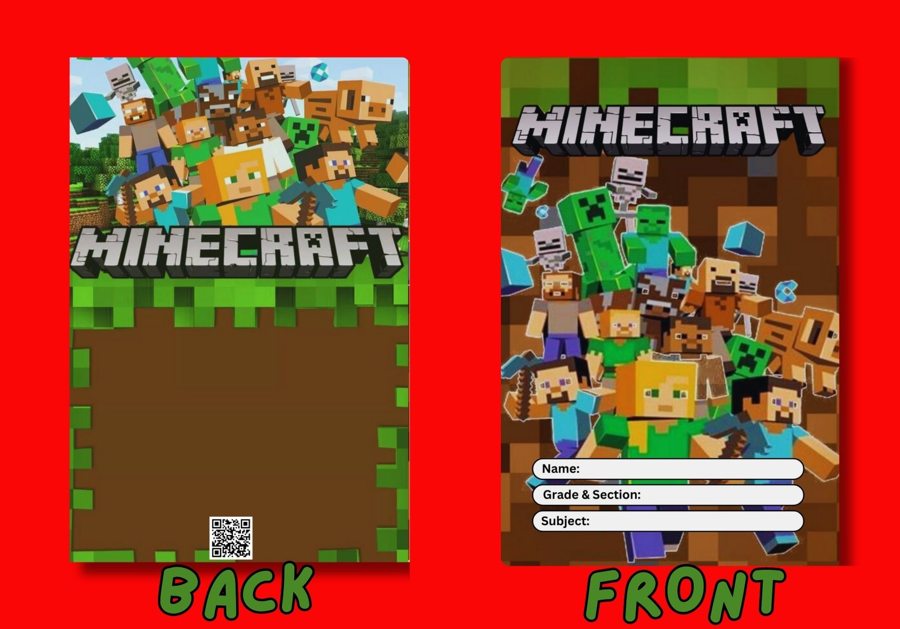 MINECRAFT NOTEBOOK STAPLED, COMPOSITION AND WRITING NOTEBOOK | Shopee ...