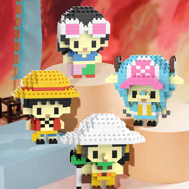 【DUZ】 One Piece Luffy Toys Cute Block Mini Character Building Block ...