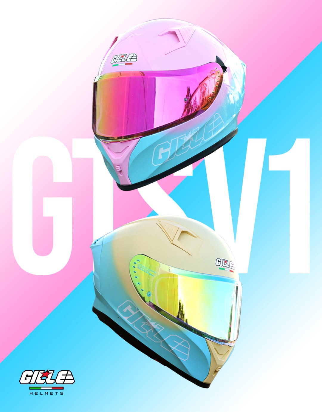 GILLE 135 GTS V1 two tone helmet full face dual visor helmet for ...