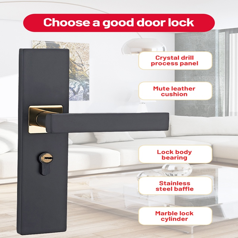 Alloy Main Door Lock Set With Anti-theft Lock Core Silent Doorlock Door ...