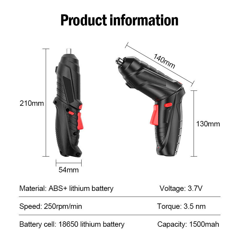 REAIM 48PCS Cordless Screwdriver 4.8V Electric Barena Drill Set ...