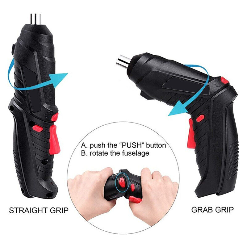 REAIM 48PCS Cordless Screwdriver 4.8V Electric Barena Drill Set ...