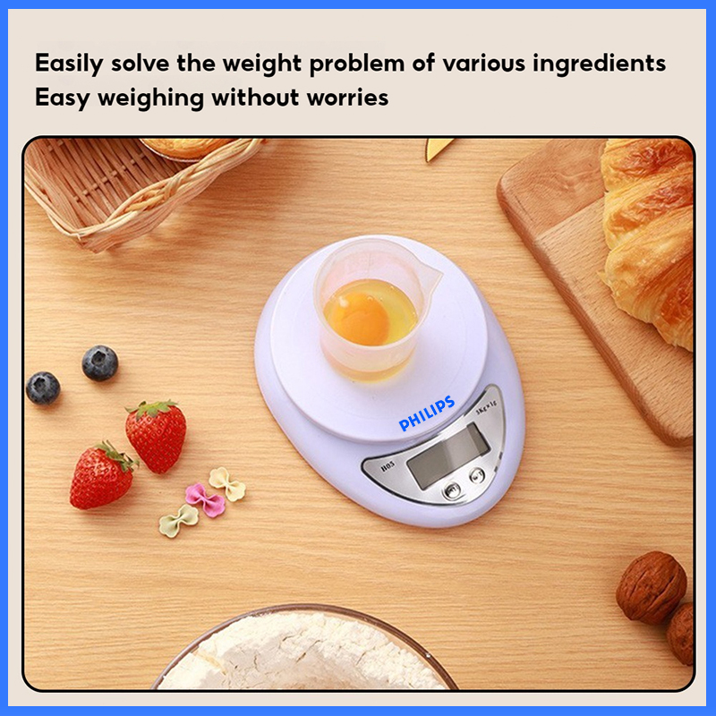 PHILIPS Portable Digital Kitchen Scales Food Balance Measuring Weighing ...