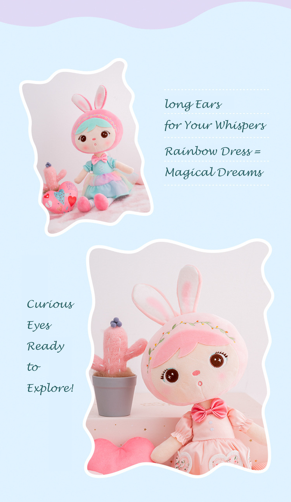 【S.mart】Metoo Easter Bunny girl Plush Toy Lolita Style Cute Stuffed ...