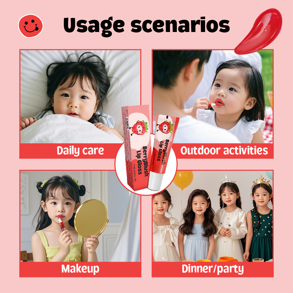 Hegerbaby Lip Face Balm & Lip Gloss Moisturizing Nourishing Non Sticky ...