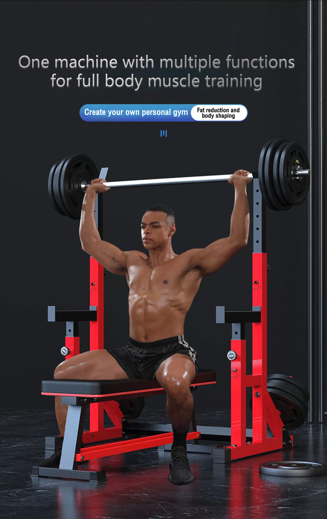 MIKLING bench rack squat rack weightlifting bed multi-functional home ...