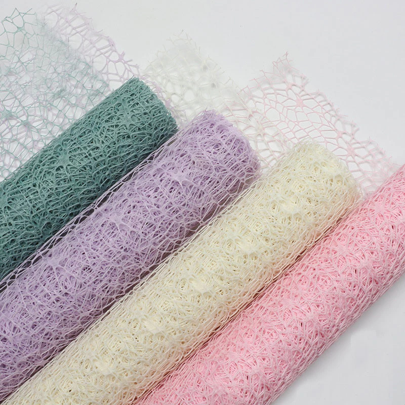Floral Packing Gauze Hollow Grid Design Romantic Gift Bouquet Wrapping ...
