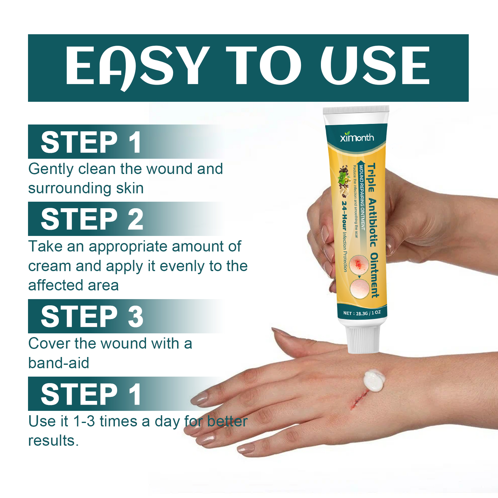 XIMONTH Antibiotic Ointment for Wound Healing and Infection Prevention ...