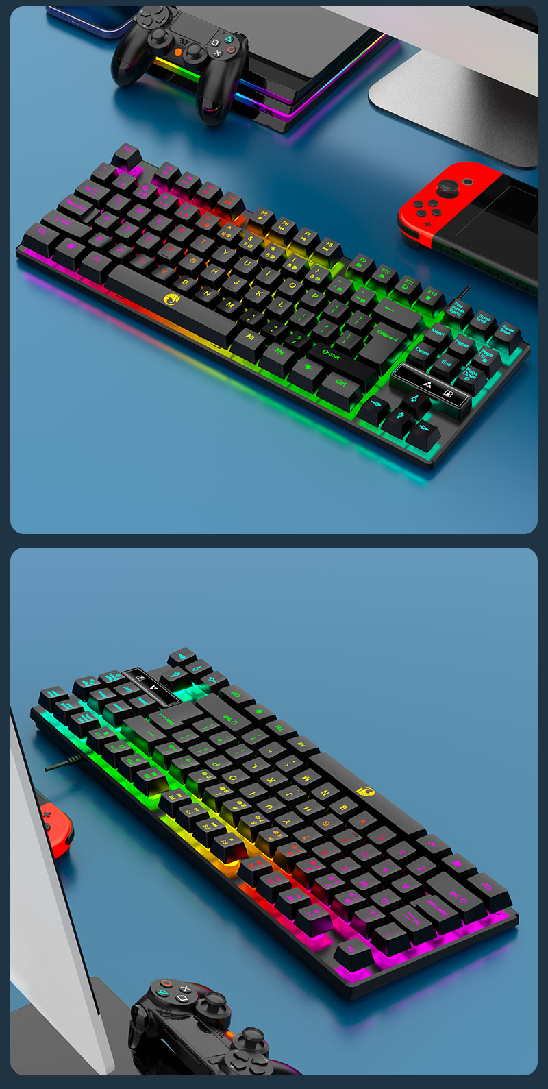 Zeus x Raiku 87 Keys RGB Wired Gaming Keyboard - Membrane Multi ...