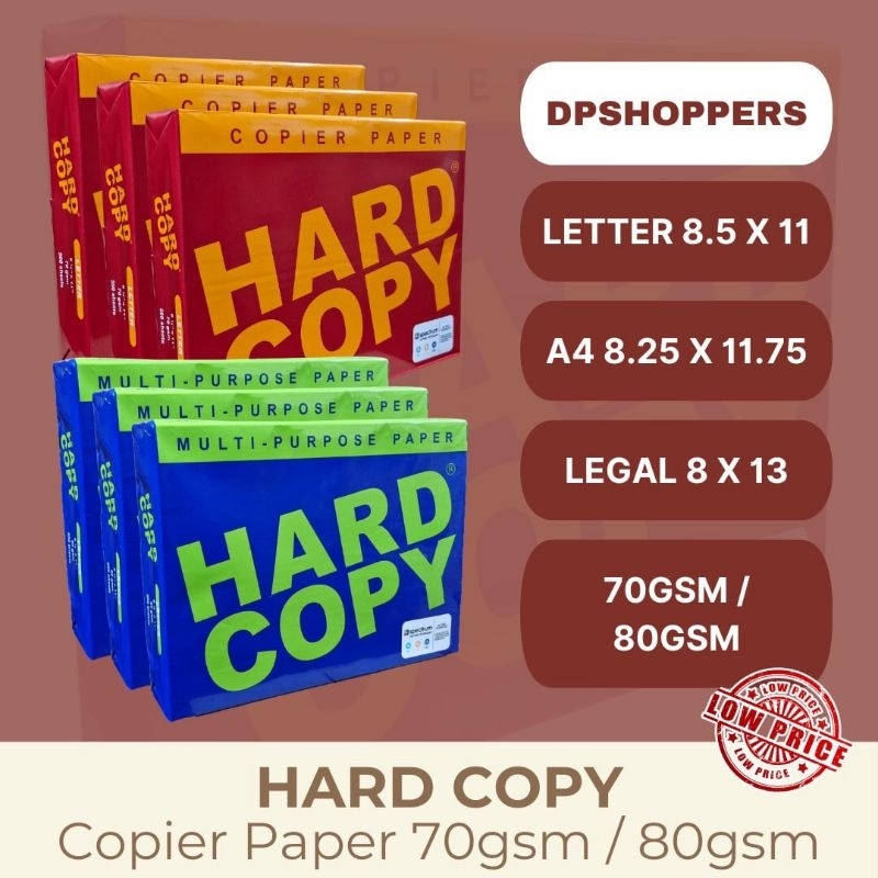 Hard Copy Bond Paper Short A4 Long 70gsm & 80gsm 500Sheets | Shopee ...