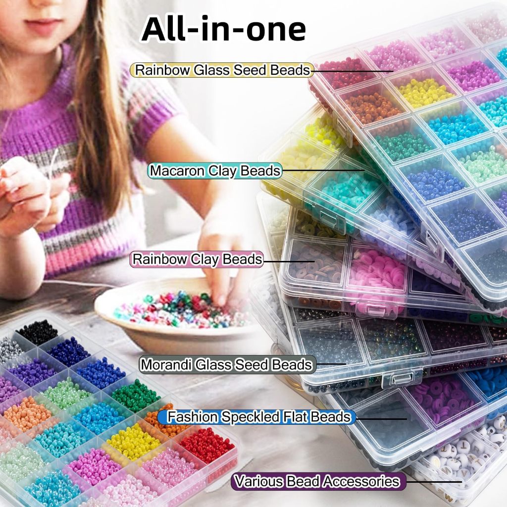 Colorful DIY Beads Bracelet for Children Beads Kit Jewelry Making Set ...