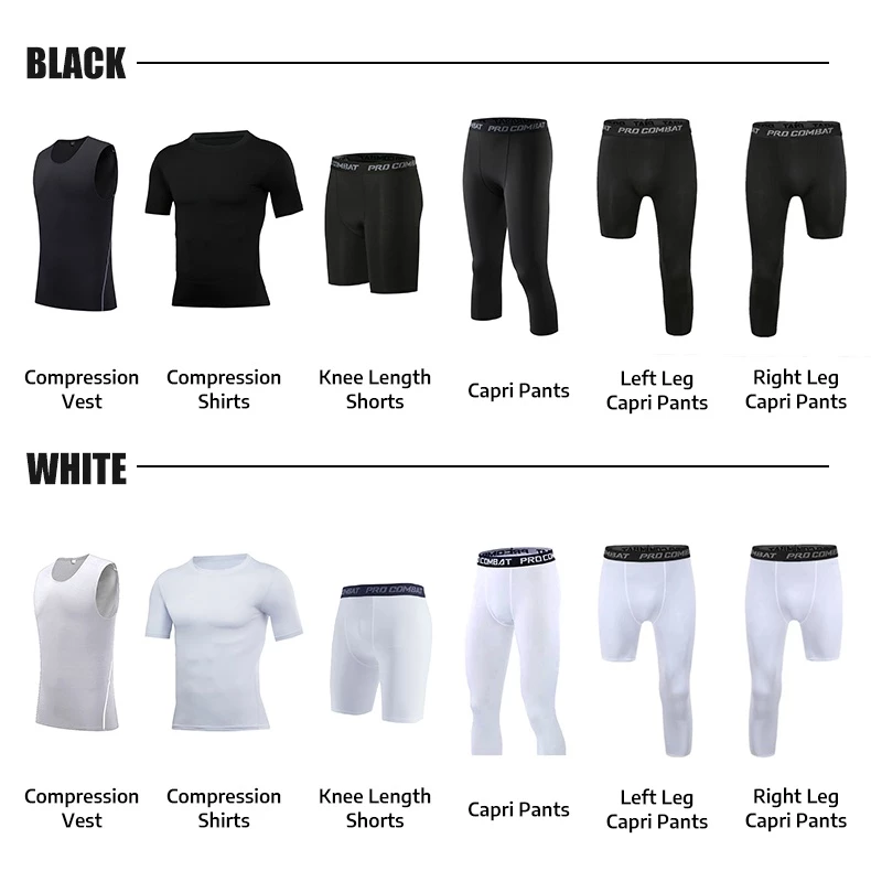 Men's Basketball Leggings Compression Tights Pants Cycling Shorts ...