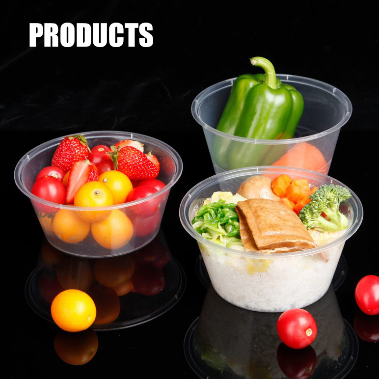 Round Clear Microwavable Food Container Disposable Plastic Container ...