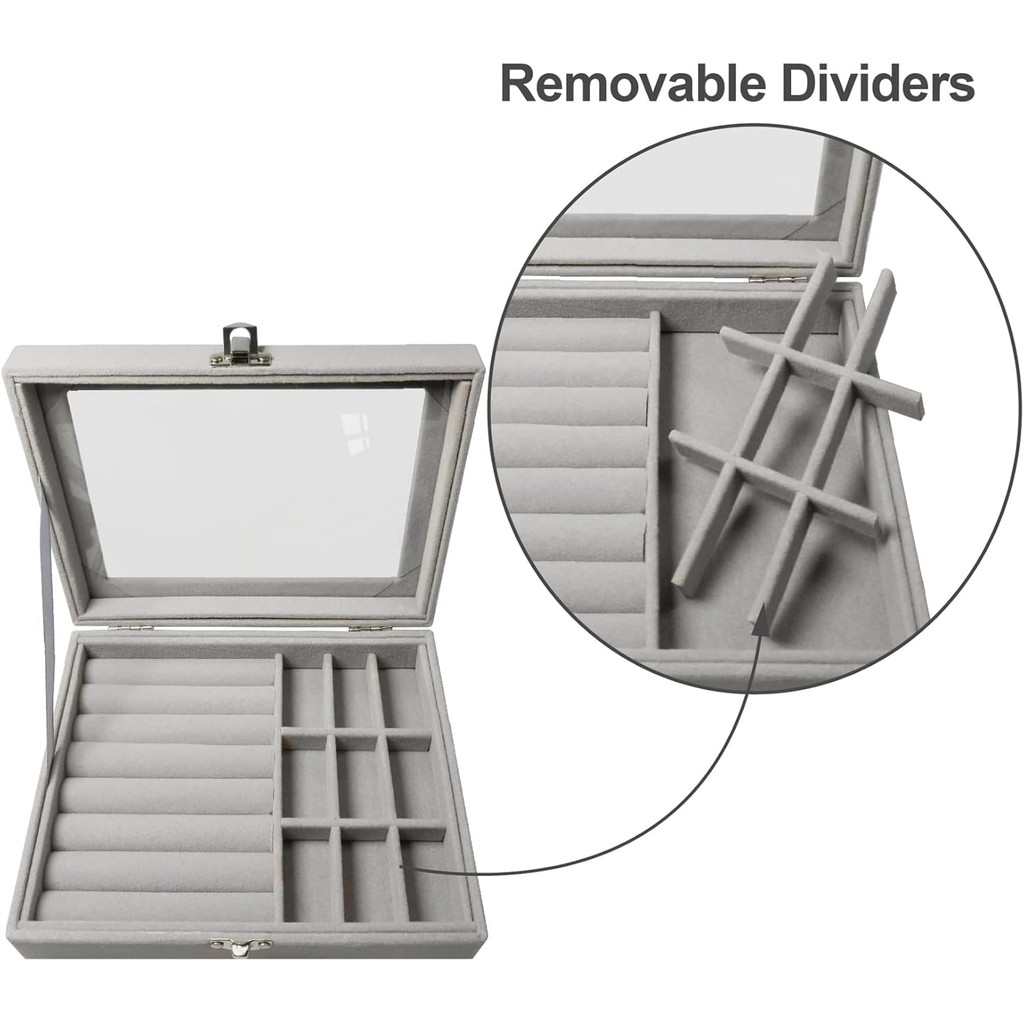 Fashion Velvet Jewelry Storage Box for Necklace Earring Ring Gift ...