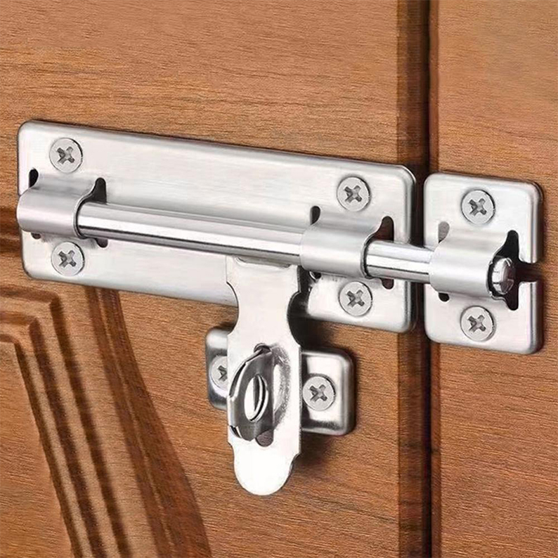 HS Stainless Steel Barrel Bolt Door Latch With Screws Hardware Door ...