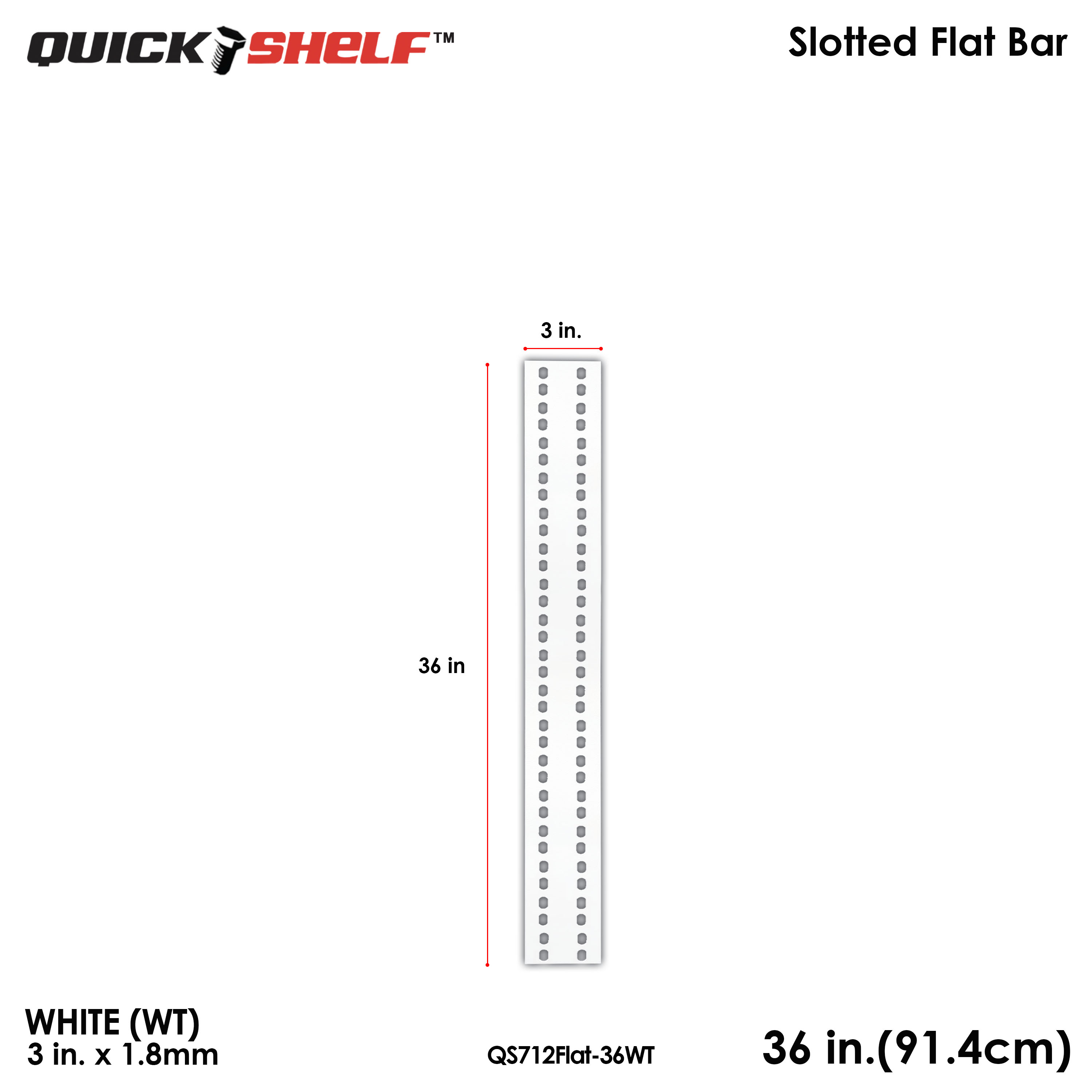 QS DIY Slotted Bar FLAT Sheet 3-in x1.8mm QS712Flat Heavy-Duty ...