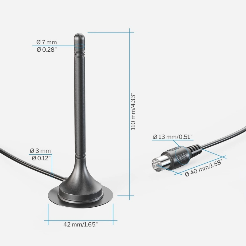 Tvplus-antenna Black Antenna 5M 10M 15M For TV Set-top Boxes Indoor ...