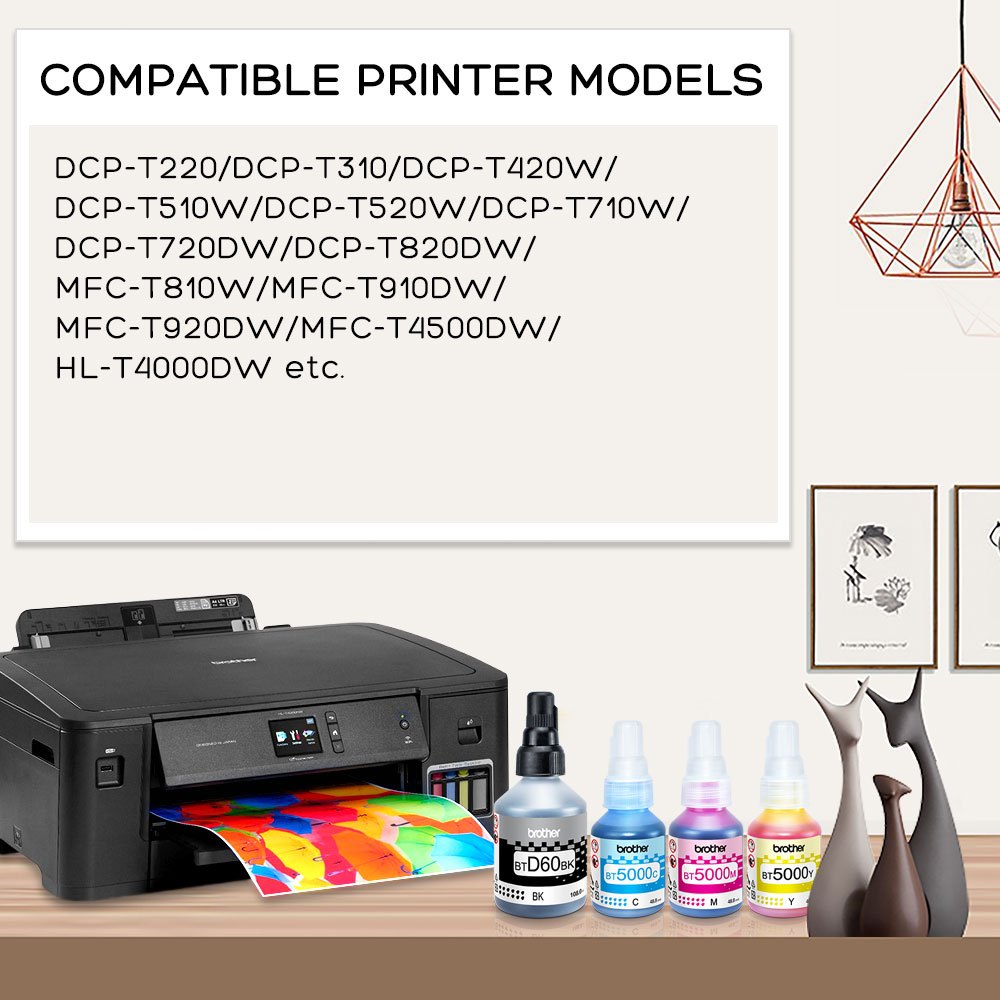 Original Brother Ink BTD60BK BT5000 Genuine Refill Dye Ink DCP-T710W ...