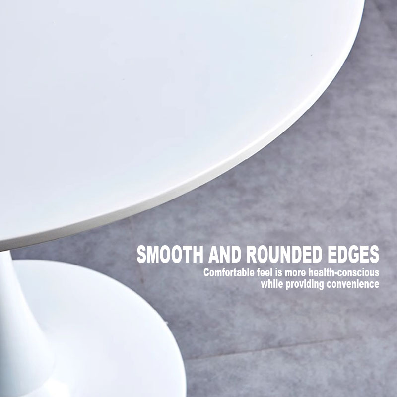 Pure white table Simple casual table Dining table Round table Chairs ...