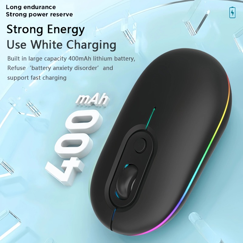 RGB Bluetooth 5.2 Mouse Dual-Mode 2.4G Wireless Mouse Silent Mouse ...